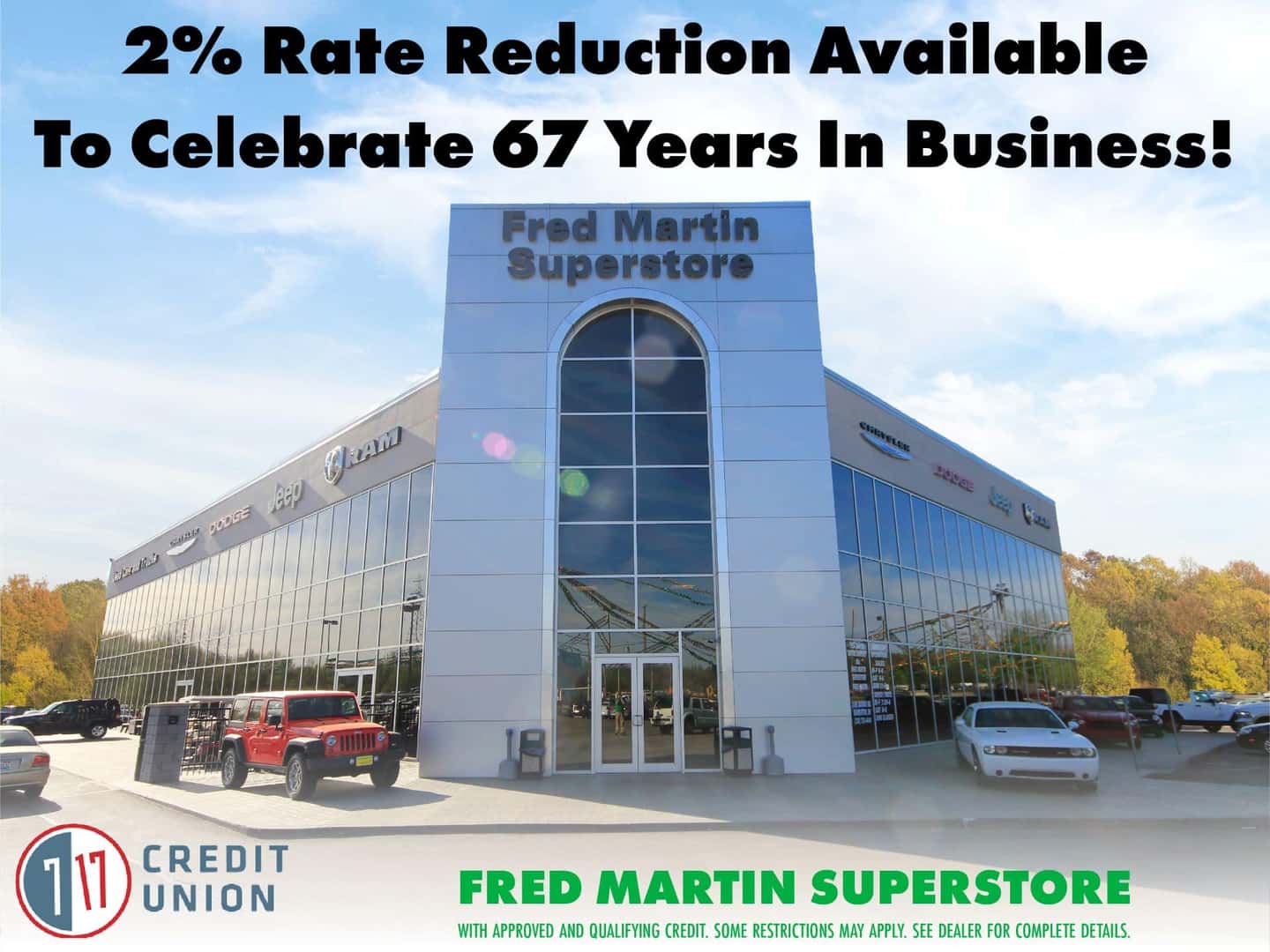 2% Rate Reduction Available- 7 17 Credit Union Celebrates 67 Years In ...